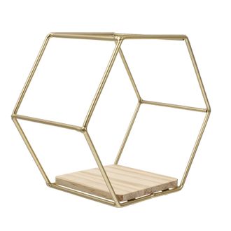Angoily Wandregal Hexagon Wandmontage Lagerung Regal Stylisches Wanddeko Wohnzimmer Schmiedeeisen Sechseckiges Aufbewahrungsregal für Schlafzimmer Büro und Kü