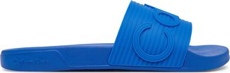Calvin Klein Pantoletten Calvin Klein Nemo - Contoured Emblem Logo Sliders HM0HM02113 Blau