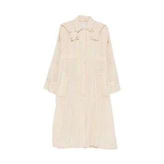 Sportmax Femme, Manteaux, Beige, Taille: 32 FR Cappotto cappuccio e bottoni