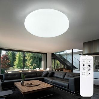 Globo Lighting Plafonnier intelligent effet étoile plafonnier avec télécommande lampe de salon led dimmable, contrôle par application cct, 30W 2430Lm, DxH