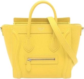 Celine Pre-owned Luggage Nano Leather 2way Bag - Femme - Pre-owned - Jaune - Taille: ONE Size
