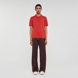 Sandro Polo en maille &agrave; manches courtes