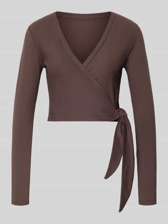 Aim'n Cropped Wickelshirt mit V-Ausschnitt