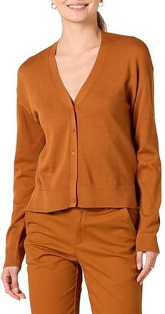Amazon Essentials Cardigan léger Court à col en V et Coupe décontractée Femme, Caramel, XS