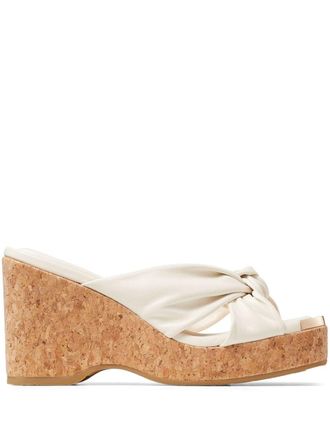 Jimmy Choo London sandales compensées Avenue 95 mm - Blanc