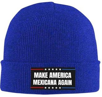 Generic Bonnet dhiver Tricoté Rendre LAmérique Mexicaine À Nouveau Coupe-Vent Bonnet Chapeau Tricot Extensible Beanie Hiver pour Cyclisme Adultes Femme