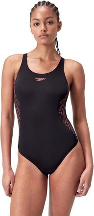 Speedo Womens Placement Muscleback Black, Plum Dandy, Siren - 38