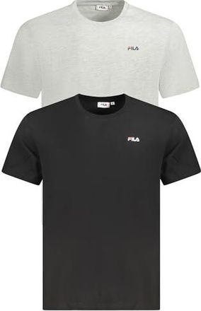 Fila Lot de 2 t-Shirts pour Homme, mélange Noir/Gris Clair, Taille XXL, Mélange Noir et Gris Clair, XXL