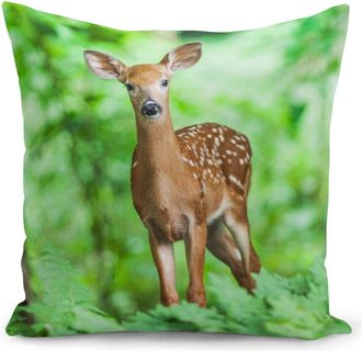 Fabulous Kissen Kissenbezug 40x40 cm Kleines Rehkitz im Wald Hirsch Bambi Wildtier Natur