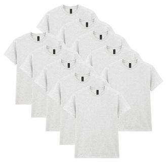 Gildan Unisex-Erwachsene Heavy Cotton, Style G5000, Multipack T-Shirt, Aschgrau, 10 St&uuml;ck, 3X-Gro&szlig; (10er Pack)