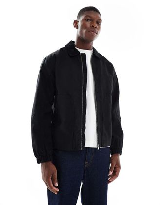 Only & Sons Veste épaisse oversize style barn avec col en velours côtelé - Noir