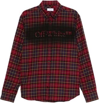 Off-white Homme, Chemises, Rouge, Taille: M Chemise &agrave; carreaux &agrave; manches longues