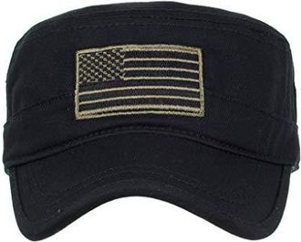 Generic Casquette Lav&eacute;e Top Coton Cadet Plat Design Casquettes de Baseball Chapeaux Dr&ocirc;les Hommes, Noir, taille unique