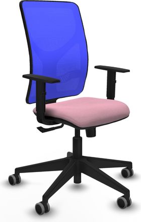 Piqueras y Crespo Computerstuhl mit 1D-Armen, h&ouml;henverstellbare Lendenwirbelst&uuml;tze, ausgestattet mit 3 Positionen und Schneideschaum, Blau/Rosa