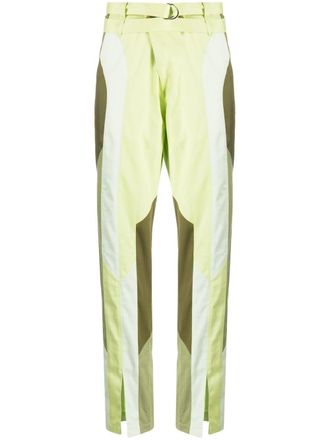 Kiko Kostadinov pantalon Daintree droit &agrave; design &agrave; empi&egrave;cements - Vert