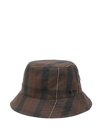 A.P.C. bob &agrave; carreaux - Marron