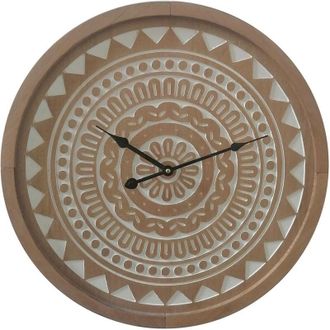 Mobili Rebecca Mobili Rebecca - Rebecca Mobili Gro&szlig;e Braune Ethno-Stil Wanduhr aus mdf