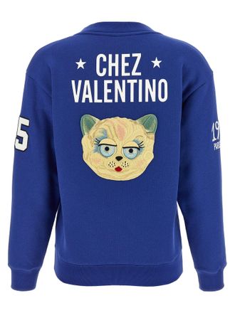 Valentino Garavani Womens Blue Cotton Sweatshirt Clothing