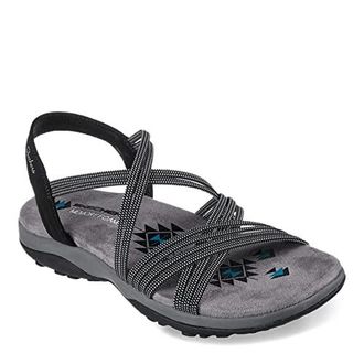 Skechers Reggae Slim Sandales pour femme Beige, Noir, 40 EU