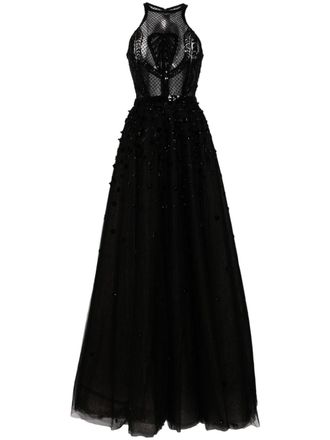 Saiid Kobeisy Neckholder-Abendkleid - Schwarz