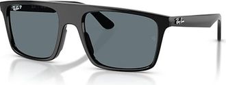 Ray-Ban Rb2222 Sonnenbrillen Schwarz Fassung Blau Glas Polarisiert 57-20