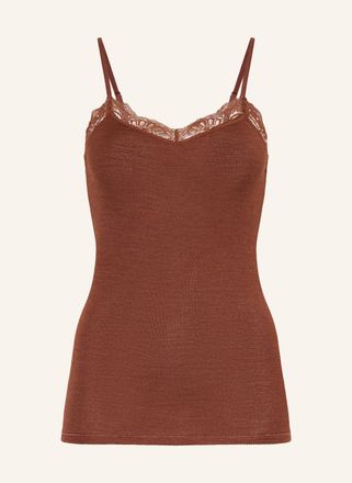 Hanro Top Woolen Lace Mit Merinowolle Und Seide braun