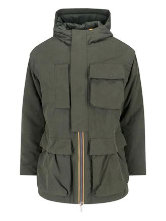 K-Way veste multi-poches &agrave; capuche - Vert