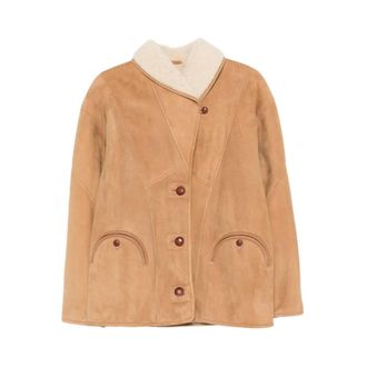 Blaz&eacute; Milano Shearling-Kragen Kamelbraune Oberbekleidung - - Jackets - Damen - Braun - S