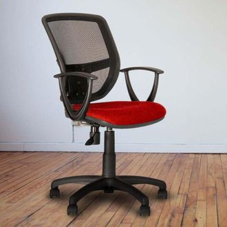 Nowy Styl Nowy Styl - Drehstuhl verstellbar Schreibtischstuhl Rollen Bürostuhl Mesh einstellbar, Ringarmlehnen Höhenverstellbar, rot