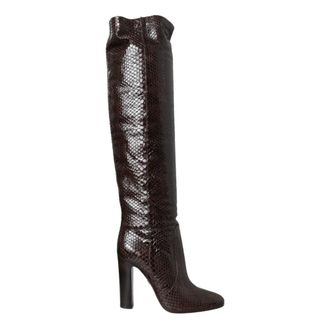Dolce & Gabbana Exotische Leder High Heel Stiefel - - Shoes - Damen - Braun - 36 EU