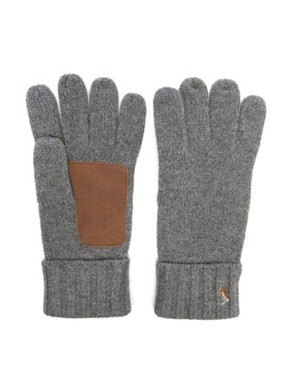 Polo Ralph Lauren gants en laine &agrave; motif Polo Pony brod&eacute; - Gris