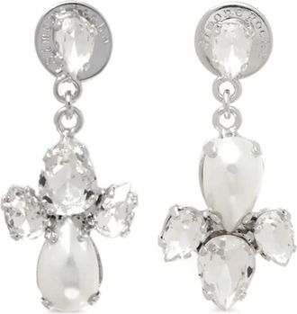 Simone Rocha boucles doreilles à pendentif croix - Tons neutres