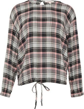 s.Oliver Langarmbluse Bluse Strukturierte Karo-Bluse aus Viskosemix