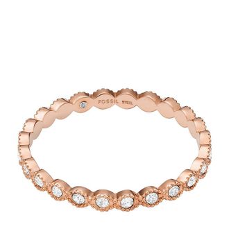 Fossil Damenring Sadie All Stacked Up Edelstahl ros&eacute;goldfarben, JF04075791
