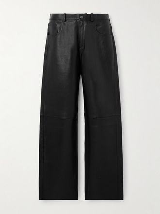 Haikure Pantalon Large En Cuir Bonnie - Noir