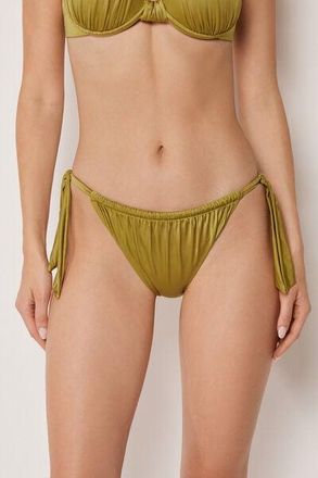 Calzedonia Bikini-slip Mit Seitlichen B&auml;ndern Shiny Satin Gelb