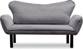 Les Tendances Canapé convertible 2 places tissu gris Kalos 140cm