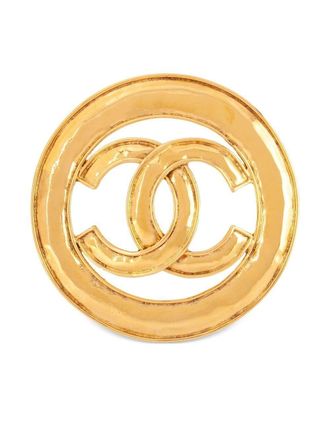 Chanel broche &agrave; logo CC (ann&eacute;es 1980) - Or