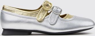 Camper Zweifarbige Casi Myra Mary-Jane-Ballerinas aus laminiertem Leder mit Doppelriemen