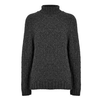 HUGO BOSS Hugo - Pullover f&uuml;r Herren/Damen Unisex, Mit Zopfmuster (Mittelgrau meliert)