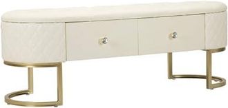 Dmora Bank Xingu 120x40x43h cm Wei&szlig; Belastung 150 kg