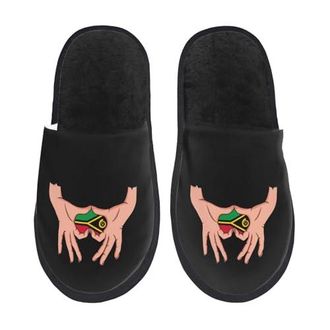 Generic Chaud Pantoufles Tenir lamour dans ses mains Drapeau de lUatu Chausson Maison Classiques Chaussons Homme pour Femme Maison Adulte M