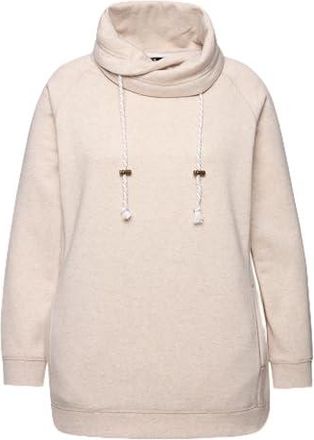 Ulla Popken Sweatshirt, Weiter Stehkragen, Taschen, Raglan-Langarm Maillot de survêtement, Mélange Naturel, 44-46 Femme