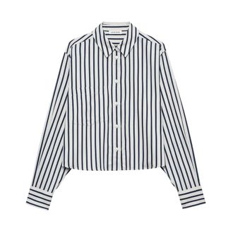 Anine Bing Femme, Blouses et Chemises, Noir, Taille: 40 FR Essie Cropped Shirt