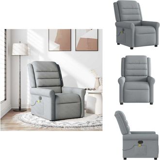 vidaXL Massagesessel Hellgrau Stoff - Massagesessel - Massage Sessel - Massage TV-Sessel - Massage Fernsehsessel