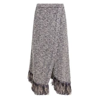 Paco Rabanne Fringed Wickelrock aus Baumwollmischung - - Skirts - Damen - Blau - XS