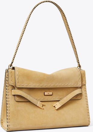 Tory Burch Gro&szlig;e Lee Radziwill Schultertasche aus Wildleder