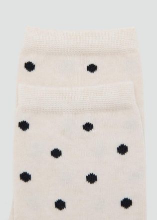Mango Chaussettes &agrave; pois &eacute;cru - Femme - Taille unique - MANGO