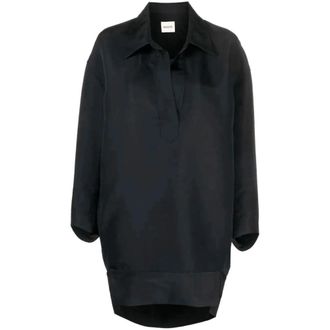 Khaite Long Sleeve Polo Shirt Dress - - Dresses - Damen - Schwarzk - 2XS