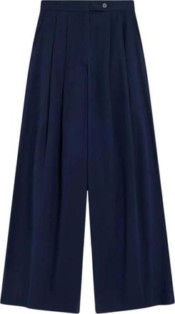 Semicouture Femme, Pantalons, Bleu, Taille: 38 FR Cotton Poplin Pantalons